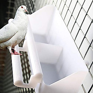 ULTECHNOVO Water Bottle Stainless Steel Parrot Feeding Case Bird Food Bowl Bird Feeder Box Hanging Bowl Feeder Parrot Dish Cage Accessory Feeding Tool for Parrot Parakeet 4pcs Tray Bird Feeder