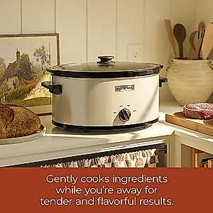 [NEW] MAGNIFIQUE Oval Slow Cooker with Keep Warm Setting - Perfect Kitchen Small Appliance for Family Dinners (White Manual, 6 Qt)