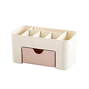 ccHuDE Plastic Cosmetic Display Organizer Makeup Storage Drawers Beauty Organizer Stand Skincare Storage Case Small Cosmetic Shelf for Vanity Dresser Light Pink