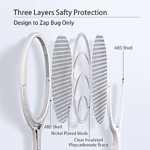 2-Pack Anne Diary Electric Bug Zapper Racket Mosquito Fly Gnat Wasp Killer USB Type-C Rechargeable Swatter Indoor Rotating Head