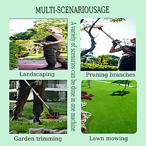 Weed Wacker Battery Powered, 24V 2Ah Battery Powered Cord Trimmer with 2 Batteries and 3 Blades,Weed WackerSuitable for patios and Gardens (Black)