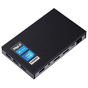 MeLE Quieter2Q Fanless Mini PC J4125 4GB/64GB Small Desktop, Micro Computer on Business Industrial, Support M.2 SSD, Dual HDMI 4K,Gigabit Ethernet