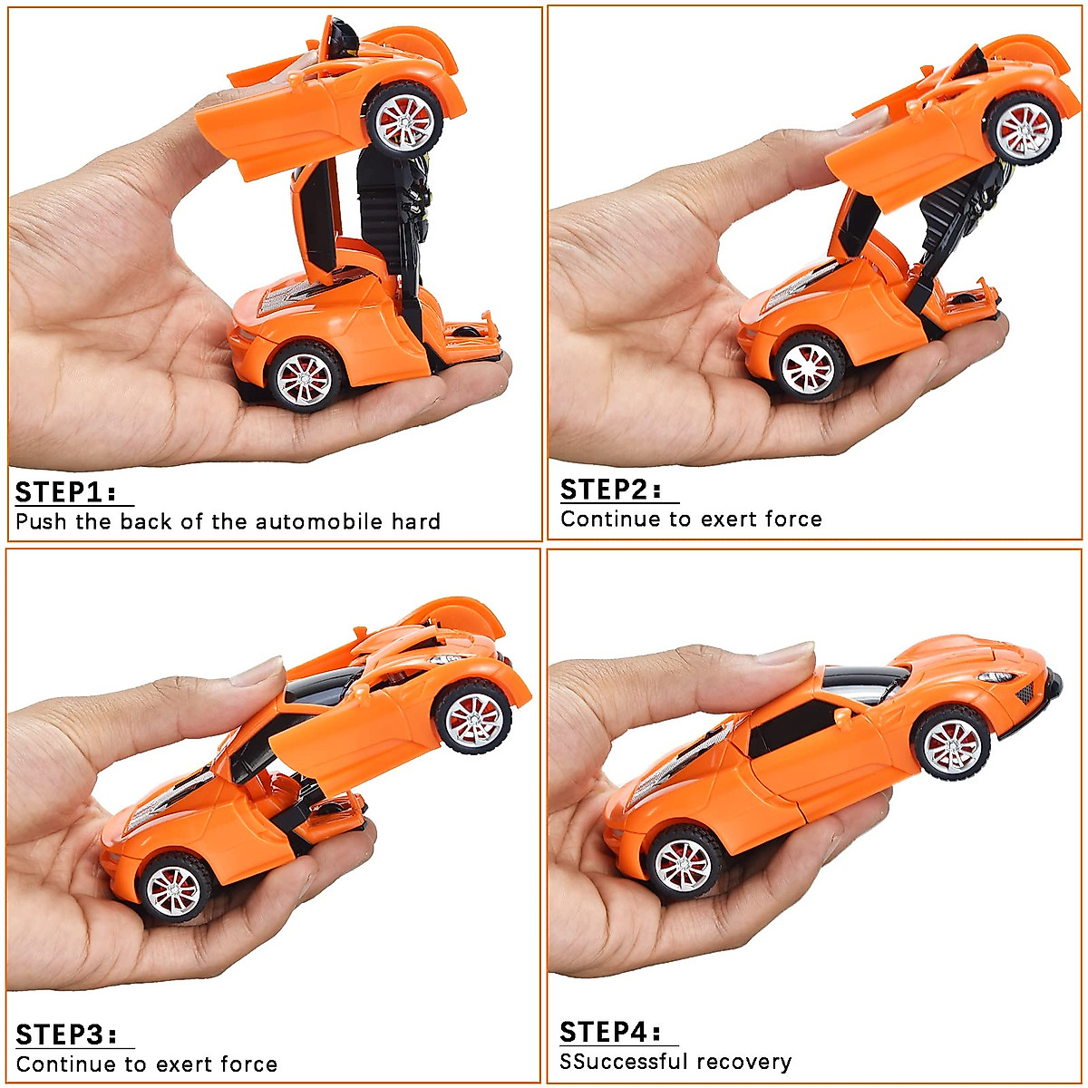 FB DINO TOYS 4 Pack Pull Back Cars Toys for 3 4 5 6 7 Year Old Boys and Toddlers, Pull Back Transforming Toys Cars, Christmas Birthday Kids Gift Toddler Toys Age 3-8