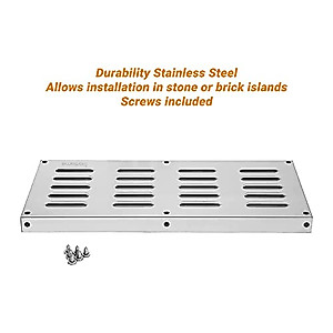 Skyflame Stainless Steel Venting Panel for Masonry Fire Pits/Fireplaces and Outdoor Kitchens 15-Inch by 6-1/2-Inch