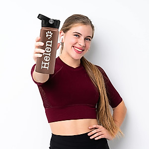 Be Burgundy Kids Water Bottle, Personalized Water Bottle with Straw Lid & Engraved Name - 18 Oz - 20 Icons, 20 Font, 8 Colors - Teen Girl Gifts, Gifts for Girlfriend, Personalized Gifts for Women