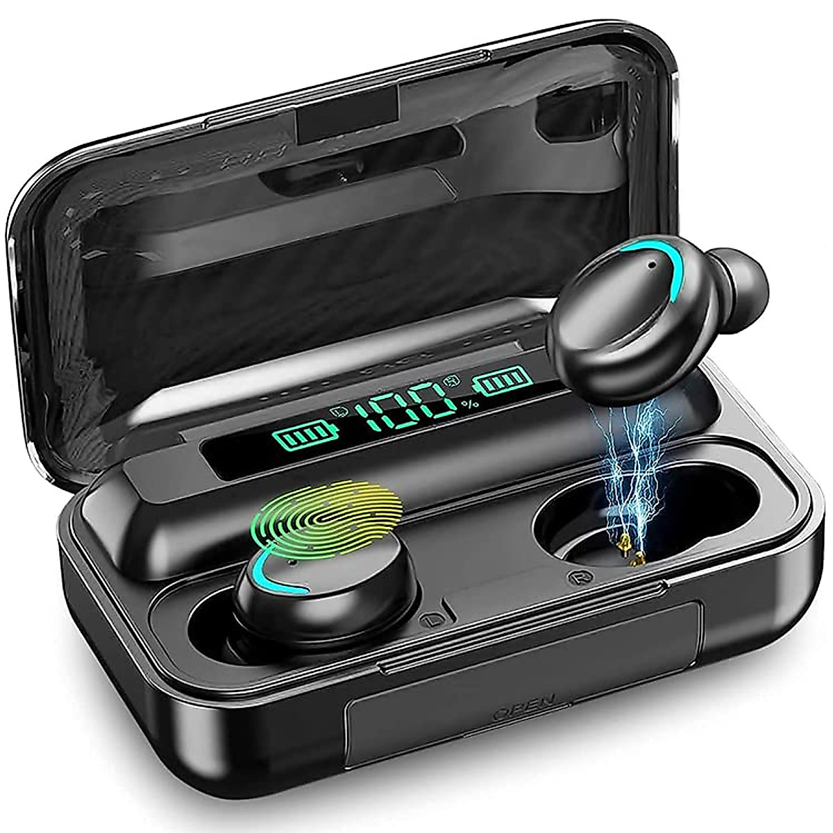 New Sport Wireless Bluetooth Earbuds for iPhone Samsung Wireless Earphone IPX 7 Waterproof, Black
