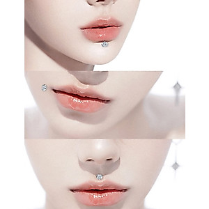 Kridzisw 20g Threadless Push in Nose Rings Stud Piercing Jewelry for Women Stainless Surgical Steel Flat Back Straight Silver Pushin Nostril Nose Lip Labret Ring Bar Pin Bone Piercing Jewelry Men 7mm