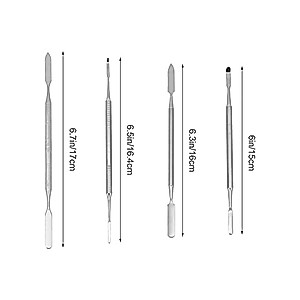 EXCEART 4Pcs Stainless Steel Depotting Spatula Makeup Spatula Tool Make Up Accessories for Makeup Cosmetics Mixing