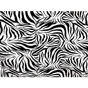 AMORNPHAN Set of 3 Black and White Animal Printed TC Cotton Fabric Leopard Zebra Cow Fat Quarters for DIY Sewing Crafts 18" x 22"