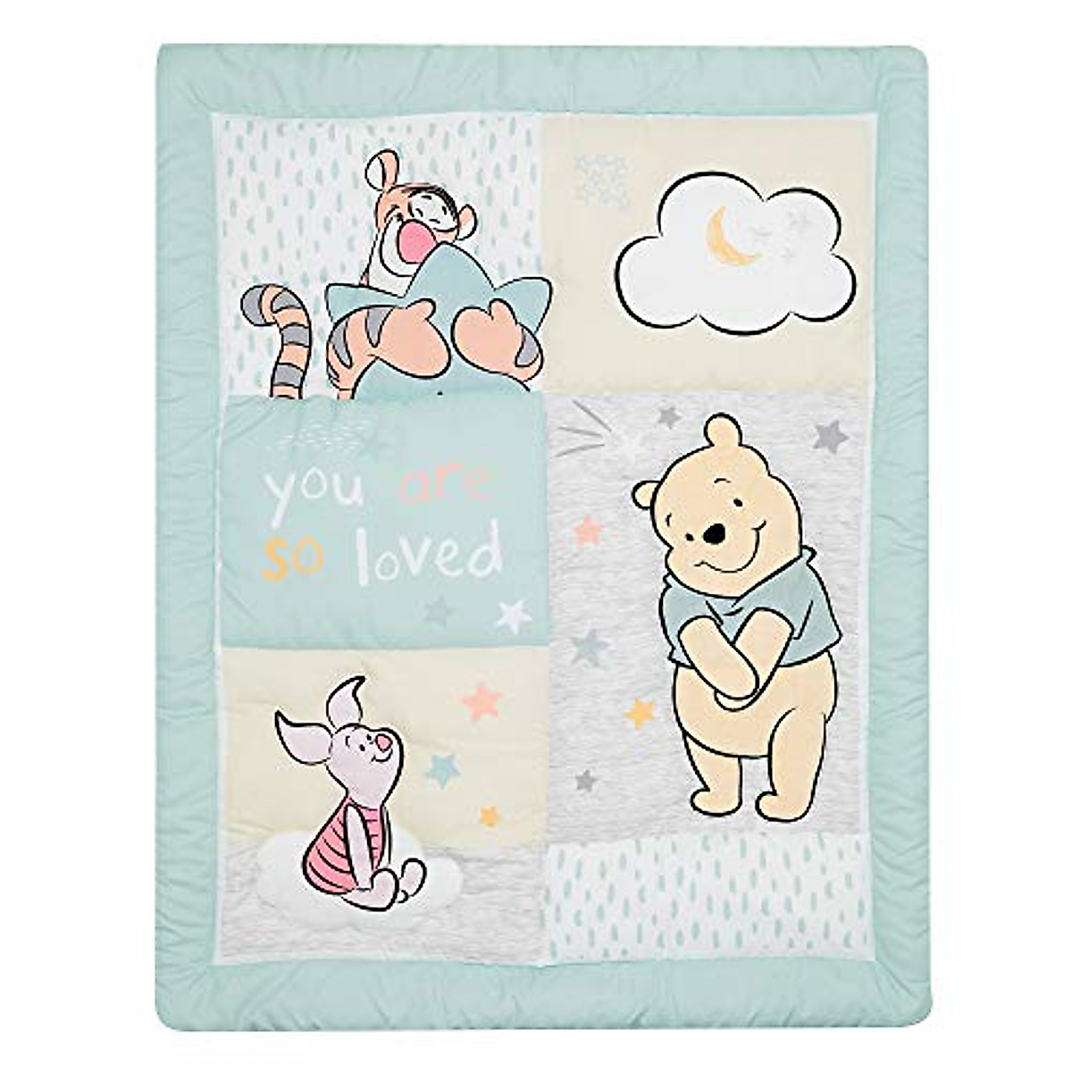 Lambs & Ivy Disney Baby Winnie The Pooh Hugs 3-Piece Nursery Crib Bedding Set