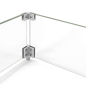 Barton 24" x 24" inch Outdoor Fire Pit Wind Guard Tempered Glass 8mm Thickness Square Wind Guard Fence Fire-Resistant Wind Screens