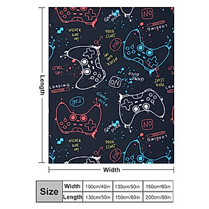 Video Game Controller Print Blanket Soft Warm Plush Throw Blanket Games Console Flannel Blanket Couch Bedroom Living Room Camping Travel Blanket (Style 2, 50" x 40")