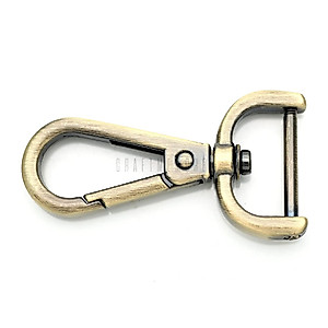 CRAFTMEMORE 2pcs Detachable Snap Hook Swivel Clasp w/Screw Bar VT493 Bag Strap Hardware Replacement (1 Inch, Brushed Brass)