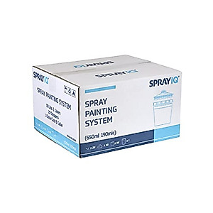 Spray IQ Disposable Paint Spray Gun Cup Set 20oz | 50 Lids & Liners | 1 Hard Cup & Ring | 20 Stoppers - Compatible with Original 1.0 System (not 2.0)