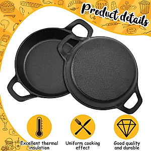 Ziliny Mini Skillets Cast Iron Pan 6.34 x 6.34 x 1.5 Inch Cast Iron Ramekin Set Black Small Casserole Dish Cast Iron Cookware Oven Safe Mini Skillets for Kitchen Indoor Outdoor Picnic(2 Pack)
