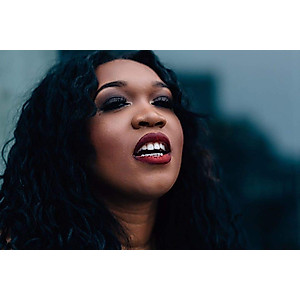 TOPGRILLZ 18K Gold Plated Dracula Vampire Fangs Slug Top and Bottom Grills for Your Teeth Grillz Set for Men and Women Hip Hop(Gold)