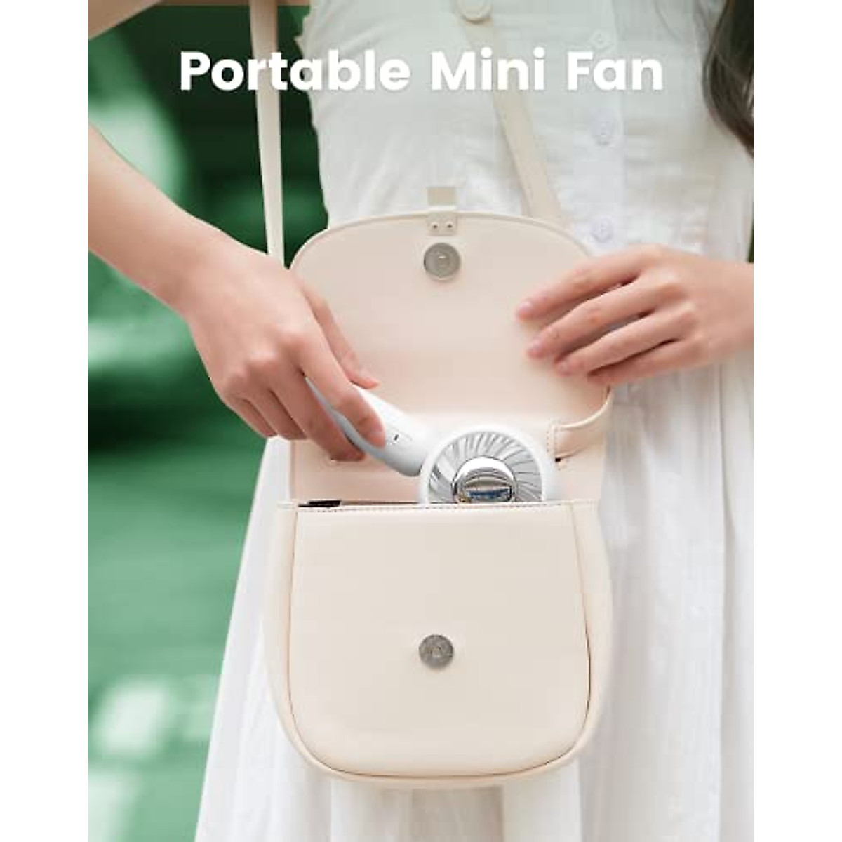 SWEETFULL Portable Handheld Fan Personal Air Conditioner mini Fan Semiconductor Cooling Small Personal Cooler USB Rechargeable hand held Fan Cute Design Fan for women indoor/outdoor, 3 Speeds