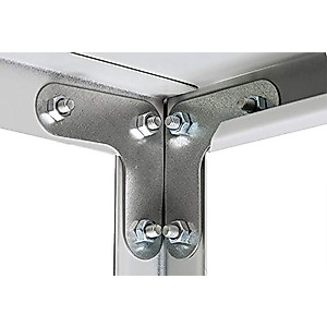 Rattan Wicker Furniture Metal 5 Adjustable Shelving Unit MS 150KD Storage Light Gray Color for Garage Home Office