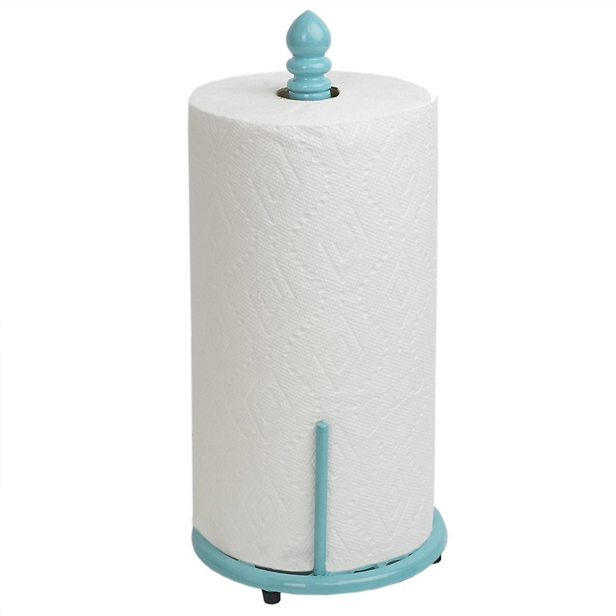 Lattice Countertop Paper Towel Holder, Cast Iron, By Home Basics, (Turquoise) | Contemporary Paper Towel Holders | With Non-Skid Feet and Tear-Arm