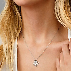 Ieftop Mentor Gifts Mentor Necklace, 14K White Gold Plated Love Knot Pendant Necklace Colleagues Coworker Leaving Gifts Coworker Going Away Gifts for Women Best Coworker Gifts