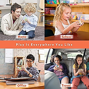 D-FantiX Rainbow Puzzle Ball 4 Pack, Magic Rainbow Ball Puzzle Cube Fidget Balls Puzzle Brain Games Fidget Toys for Kids Adult, Brain Teasers for Kids Boys Girls, Easter Basket Stuffers for Kids