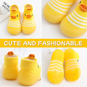 ZURLEFY Baby First Walking Shoes, Cute Duck Baby Sock Slipper, Sneakers for Unisex Newborn Infants Toddlers Boys Girls(37-05XL)