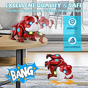 TNOIE Baby Toys Crawling Infant Toys Baby Musical Toys for Toddlers Walking Robot Dog Toy Educational Interactive Light-up Gifts Toys for 1 2 3 4 5 Year Old Boys Girls