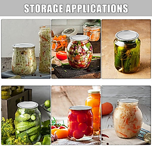 Canning Lids Wide Mouth, 200 Count 86MM Mason Jar Split-Type Metal Canning Lids for Ball, Kerr, Canning Jar lids Bulk, Food Grade Material Reusable Leak Proof Lids with Silicone Seals Rings