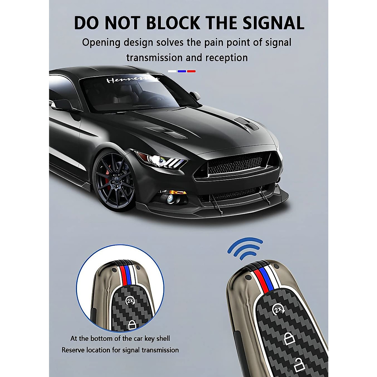 YONUFI for Ford Key Fob Cover Case Metal Shell Car Smart Key Holder Keychain Compatible for Escape Focus Taurus Explorer Flex C-Max Edge Expedition Lincoln MKX MKS MKT (FDK-Carbon Fiber)