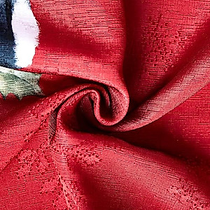 ARIDUR Square Christmas Tablecloth 52x52 Inch with Snowman and Snowflake Patterns,Red Jacquard Damask Fabric Table Cloth for Holiday Decoration and Winter