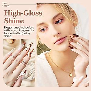 modelones Gel Nail Polish Set- 6 Colors Nude Gel Polish All Seasons Skin Tones Pink Neutral Brown Gel Polish Kit, Soak Off LED Gel Nail Kit Manicure DIY Home
