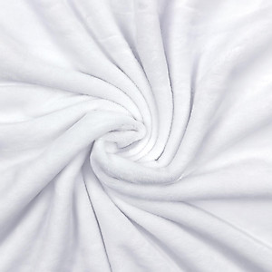 Barcelonetta | Minky Fabric | Plush, Super Soft, Cuddle | Solid Minky | by The Yard | 60" Wide | Baby Blanket, Change Station Cover, Pillow, Scarf, Beanie (White, 1 Yard)