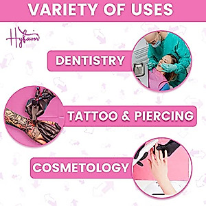 Dental Bib(125 Pack) – Pink Dental Bibs Disposable – Multipurpose & Waterproof Tattoo Bibs – Soft & Flexible Pink Bibs for Dental Tray Covers – 3-Layer Protection Nail Napkins for Acrylic (Pink)