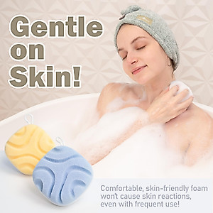 myHomeBody Face Wash Sponges, Face Sponge for Washing Face, Facial Sponges for Cleansing and Exfoliating, Cleansing Sponges for Face, 2 Sides, 2 Textures, 2 Pack