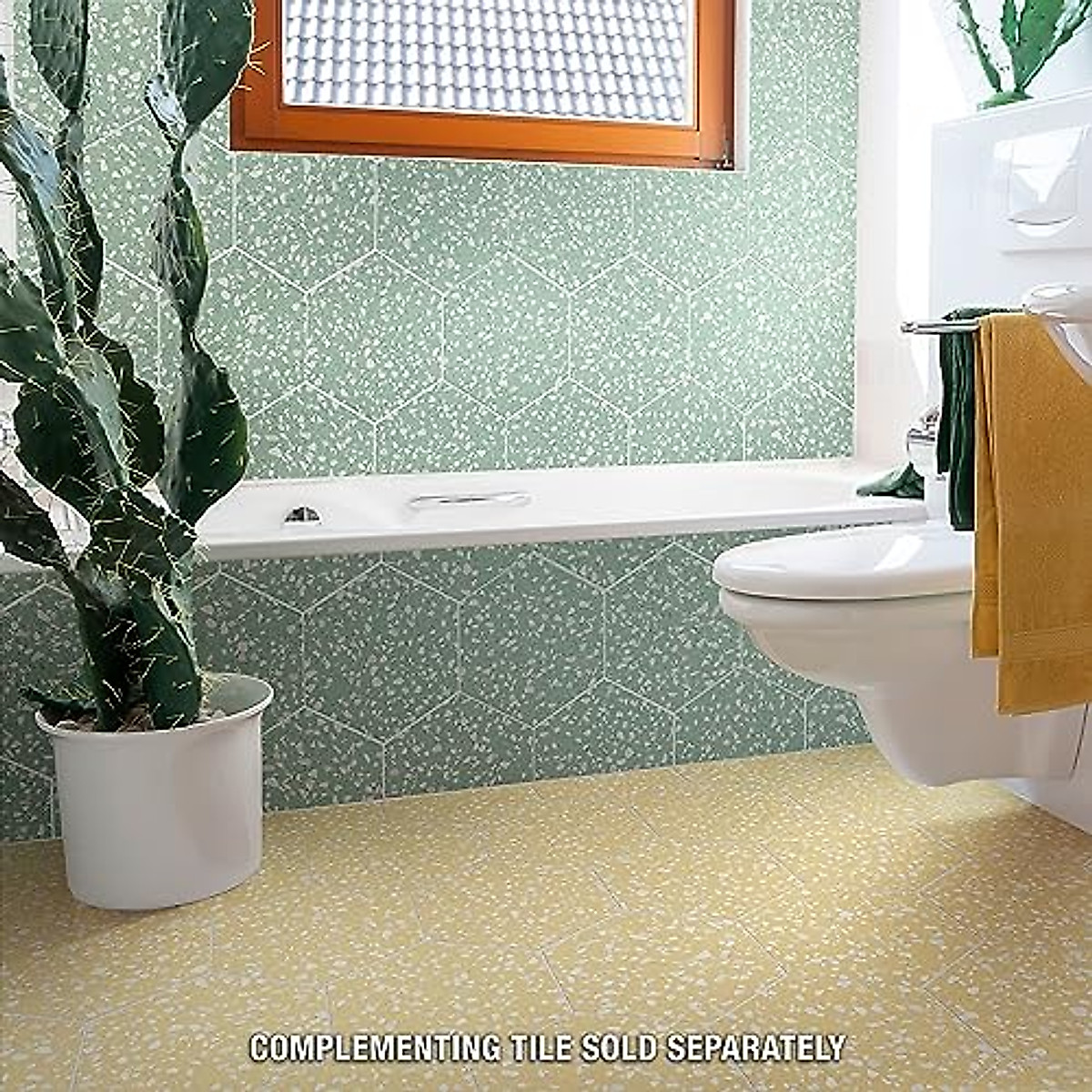 SomerTile FCD10VCYW Venice Hex Yellow 8-5/8" x 9-7/8" Porcelain Floor and Wall Tile