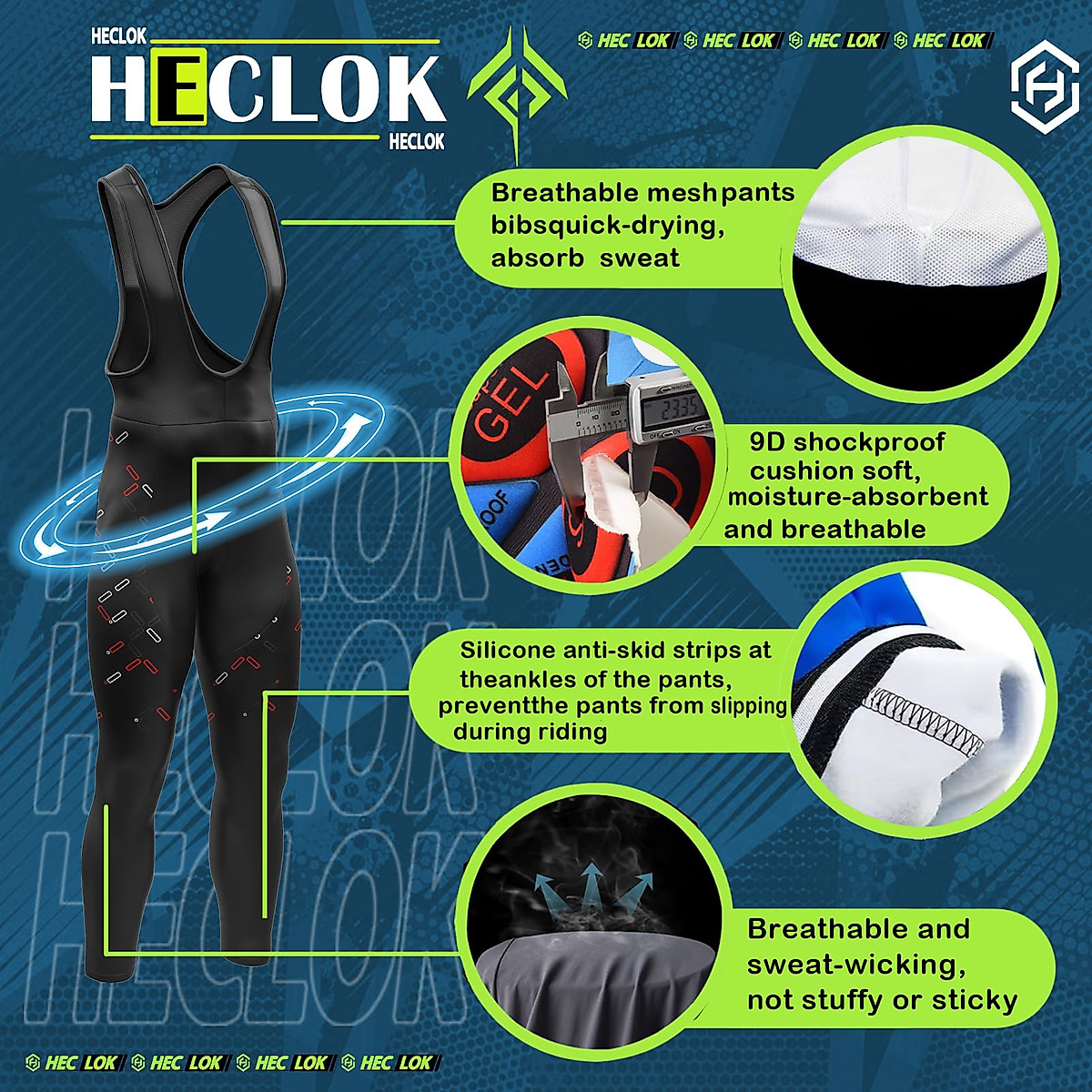 Men Cycling Clothing Set Winter Long Sleeve Jacket＋Cycling Pants with 9D Pad＋Windproof Cycling Glasses (TYP-5,XS)