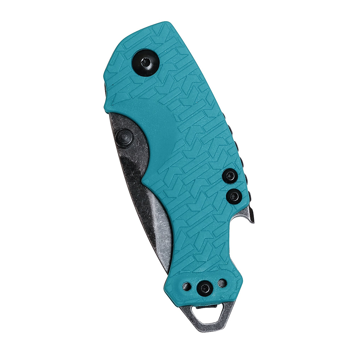 Kershaw Shuffle Teal Multifunction Folding Pocket Knife (8700TEALBW), 2.4 In. 8Cr13MoV Black Oxide Steel Blade with Blackwash Finish, Includes Thumbstud and Reversible Pocketclip; 2.8 oz.