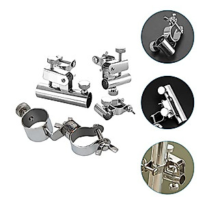 GAFOKI 1 Set Plate Seaside Fishing Portable Multi- Stake Tray Accessory Function Chair for Stainless Fish Support Steel Tool of Multi-Function Silver Bait Umbrella Practical Clamp