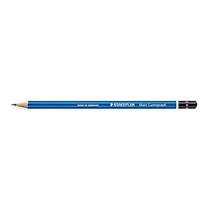 Staedtler Mars Lumograph Pre-Sharpened Writing and Art Drawing Pencils, H Lead, Box of 12, 100-H