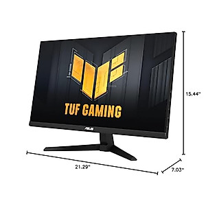 ASUS TUF Gaming 23.8” 1080P Monitor (VG249QM1A) - Full HD, Fast IPS, 270Hz, 1ms, Extreme Low Motion Blur, Speakers, 99% sRGB, G-Sync Compatible/FreeSync Premium, DisplayPort, HDMI,BLACK