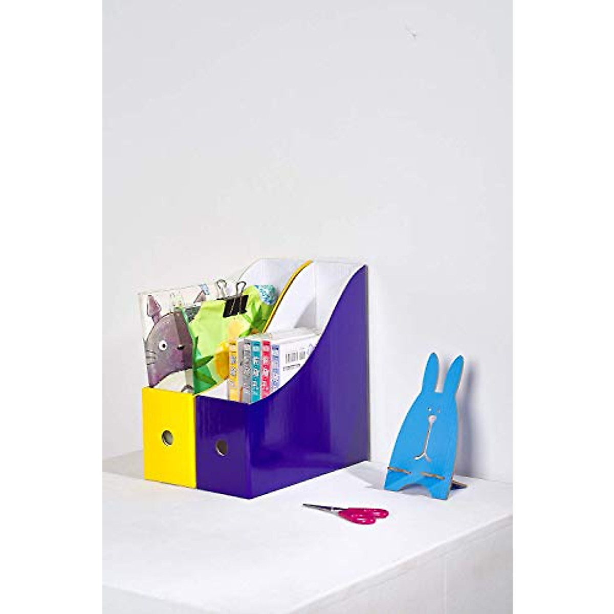 Magazine File Holder, Folder Holder, Magazine Organizer, Book Bins, Set of 6, Multi-Color