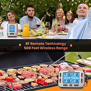 SMARTRO X50 Digital Wireless Meat Thermometer 4 Probes, 500ft Food Temp Monitoring Range for BBQ Grilling Smoker & Kitchen Cooking with Smart Alarm