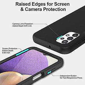 for Samsung Galaxy A32 5G Case with Built-in Screen Protector, Full Body Protection Shockproof Cover Case, [Rugged PC Front Bumper + Soft TPU Back Cover] Armor Protective Phone Case (Black)