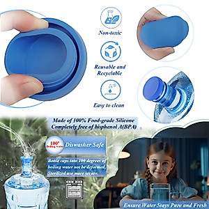 5 Gallon Water Jug Caps Reusable, Fit 55mm bottle openings, Anti-Splash, No-Spill, Leak Proof and Air Tight, 4 Pack