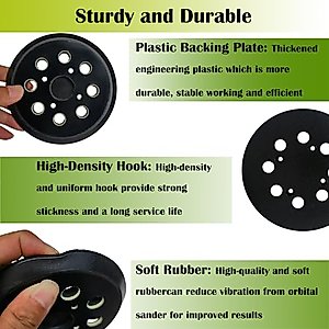 5 Inch Sander Pads for Ryobi Sander, 5" 8-Hole Hook and Loop Replacement Orbital Sanding Pad for Ryobi RS290, RS241, RS240, RS280, RS281, P411 Random Orbit Sanders