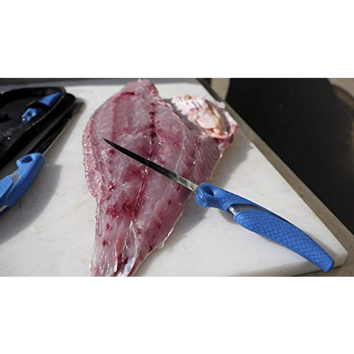 Cuda 6-Piece Fish Fillet Knife Set with Knife Sharpener (18133),Blue