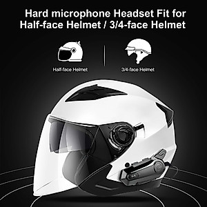 cepkquis Motorcycle Bluetooth Headset Wireless Helmet 400M Intercom Headphone with CVC Noise Cancellation Stereo Music IPX6 Waterproof for Half/Open Face Helmet 2 Pack