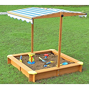 Blue and White Canadian Sandbox with Canopy Boys Girls