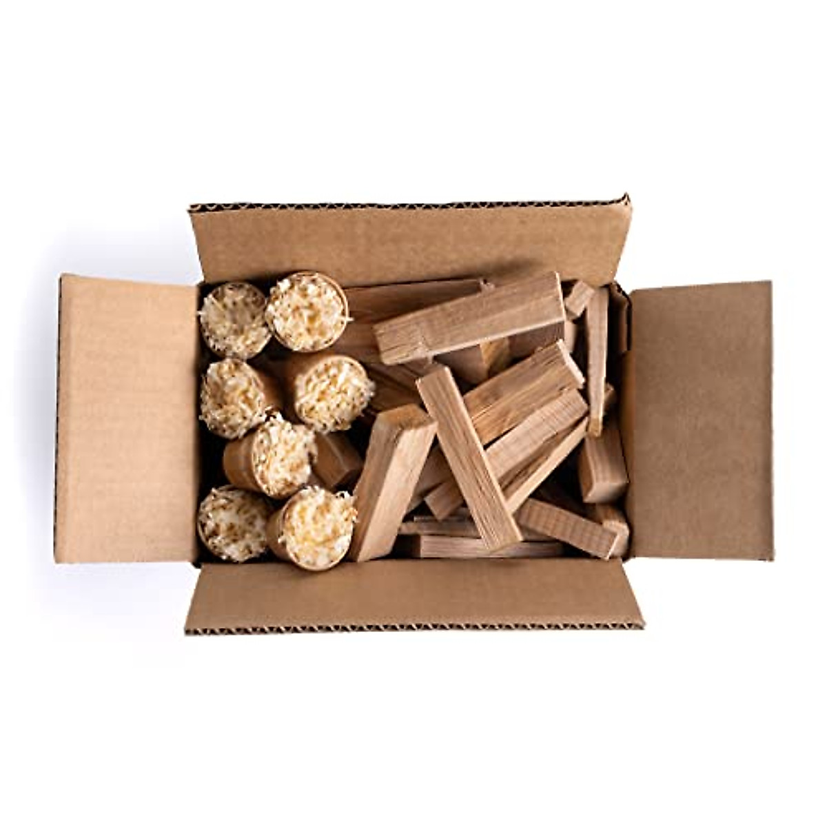 Superior Trading Co. Oak Mini Fire Stick w/Fire Starter Pods for BBQ Grill, Pizza Oven, Wood Stove — USDA Certified Kiln Dried Wood 4-5" Pieces in Galvanized Bucket, BBQ Accessories, 6-7 Lbs