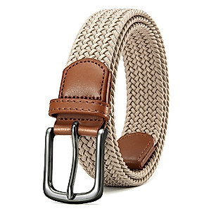 CHAOREN Mens belt - Braided Stretch Golf Belt for Men 1 3/8"- Gift for Golf Pants Casual Shorts Jeans